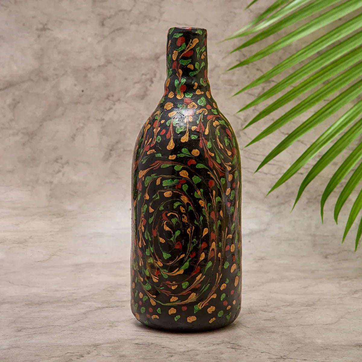 Gala Glazed Bottle- Black and Green – The Bengal Store
